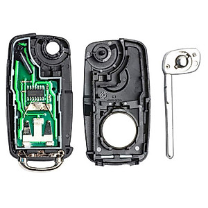 Beefunny 315MHz ID46 Chip 3+1 4 Button Replacement Flip Folding Remote Key Fob for Volkswagen Touareg 2002-2010 (1)