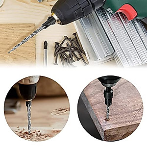 SeonFook 5PCS Countersink Drill Bit Set 1/4" Hex Shank Quick Change Screw Drill Counter Sink Bit 7/64", 9/64", 11/64", 3/16", 7/32" for Woodworking