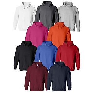 Tee Miracle Multipack 18500 Unisex Bundle Bulk Hoodie 10 Pack - Plain Hooded Sweatshirt for Men and Women, Small Multicolor