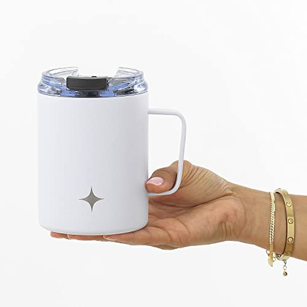 JoyJolt Triple Insulated Tumbler with Handle. 12 oz Tumbler Cup with Lid. Vacuum Sealed, Copper Lined, Double Wall Stainless Steel Tumblers. Travel Mug with Lid, Coffee Tumbler, Smoothie Cup, Tea Mug