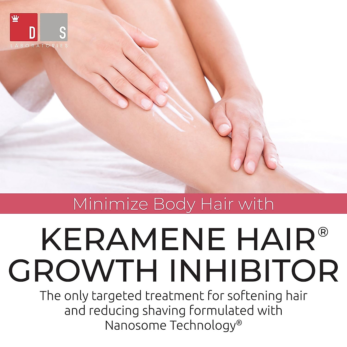 Keramene Hair Growth Inhibitor by DS Laboratories - Hair Inhibitor for Face and Body, Minimize the Need for Shaving, Waxing and Depilating, Slows Hair Regrowth, Paraben Free