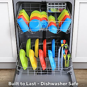 Re-Play Made in USA 12 Oz. Reusable Plastic Bowls, Pack of 4 Without Lid - Dishwasher and Microwave Safe Bowls for Snacks and Everyday Dining - Toddler Bowl Set 5.75" x 5.75" x 2", Preshool