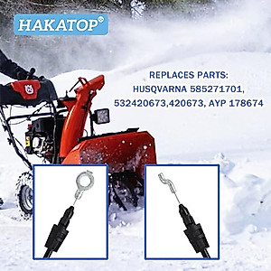 HAKATOP Snow Thrower Chute Deflector Control Drive Cable Replaces Husqvarna 532420673 585271701 AYP 178674