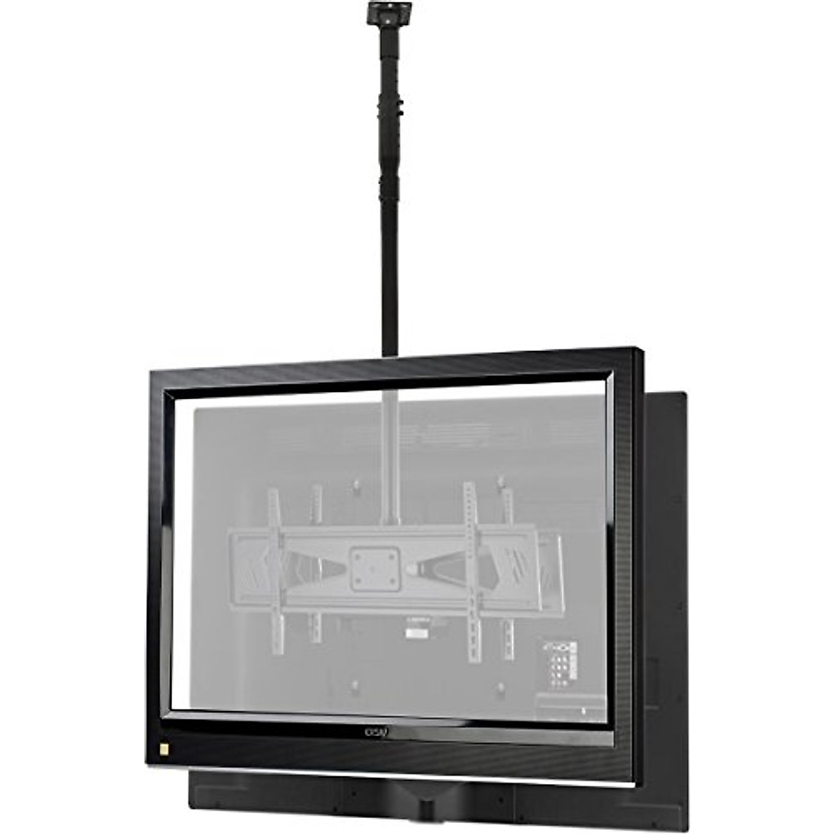 Displays 2go Dual Sided Ceiling TV Mount for 37" to 70" Flat Screen Monitors, Height Adjustable, Steel (Black)