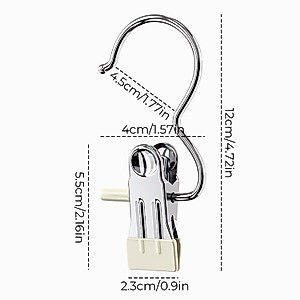 2024 New Space-Saving Clothespin Hat Pants Storage Hanging Travel Hook, 360° Swivel Stainless Steel Hangers with Clips, Laundry Hooks Hanging Clips Clothes Pins Socks Towel Clips (A-Black 30PCS)