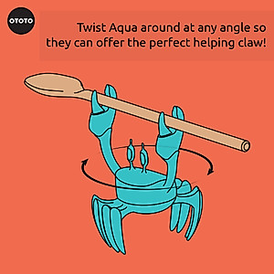 OTOTO Aqua the Crab Silicone Utensil Rest - Silicone Spoon Rest for Stove Top - BPA-Free, Heat-Resistant Kitchen and Grill Utensil Holder - Non-Slip Spoon Holder Stove Organizer, Steam Releaser