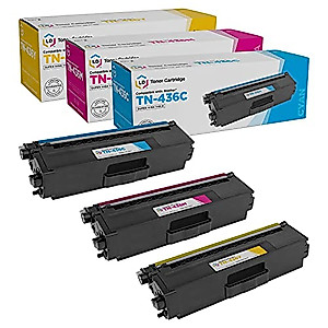 LD Products Compatible Toner Cartridges Replacements for Brother TN436 TN-436 Super High Yield for use in Brother MFC-L8900CDW HLL8360CDW HL-L9310CDW HL-L9310CDWTT (Cyan, Magenta, Yellow, 3-Pack)