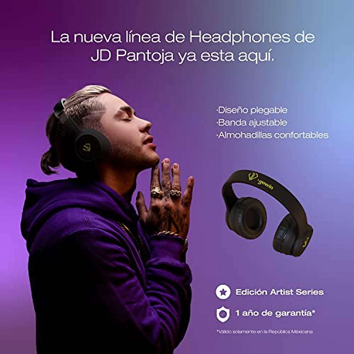 GOWIN JD Pantoja Headphones Bluetooth (Black/Green)