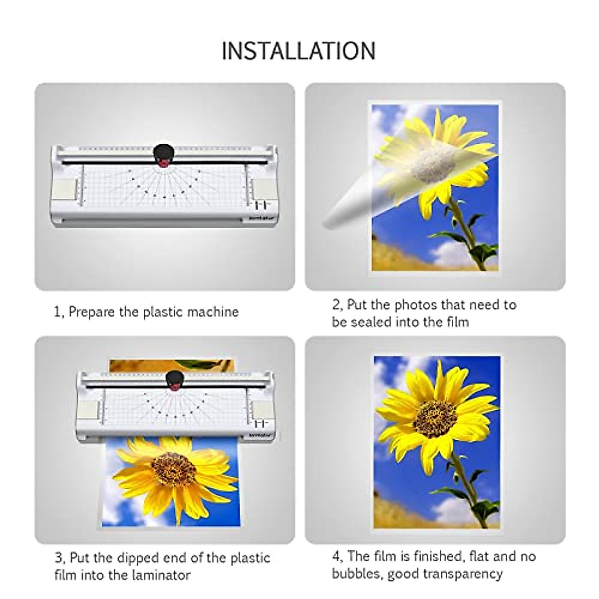 Lamtetur laminator Machine with Laminating Sheets for A3/A4/A5/A6,7 in 1 Thermal laminator Built in Paper Trimmer,Corner Rounder use for Home/Office