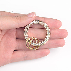 SK CUSTOM Gold Bling Rhinestones keychain Fingerprint Resistant Plating Metal Key Chain Ring