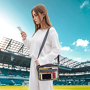 MAY TREE Clear Bag for Stadium Events Clear Messenger Bag Suitable for Concert and Sports Events, Grey-Large