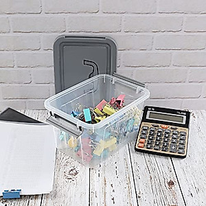 Yarebest 6-pack 6L Clear Plastic Box with Lids, Small Storage Bins