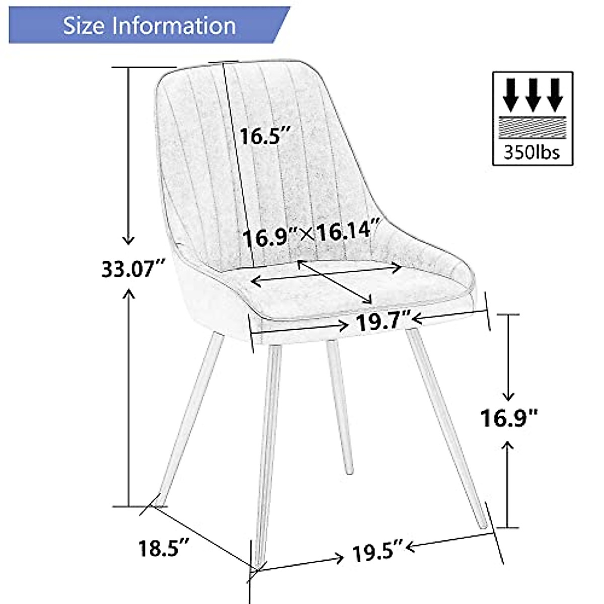 Alunaune Modern Dining Chairs Set of 2 Upholstered Kitchen Chairs, Mid Century Armless Leisure Accent Chair, Living Room Faux Suede Desk Side Chair with Metal Legs-Grey Green