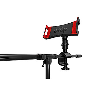IK Multimedia iKlip 3 Tablet Holder for mic Stands, fits iPad and Android Tablets Between 7" to 12.9" with an Adjustable 360° Swivel and Soft-Touch fit