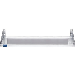 Express KitchQuip Premium Quality Stainless Steel Wall Shelf with Side Guards | Commercial Metal Shelving | | NSF Certified | (48" Long x 12" Deep)
