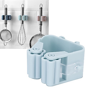 plplaaoo Broom Holder,Wall Mounted Mop Storage Rack Clamp, Broom Gripper Holds Self Adhesive for Smooth Wall and Ceilings, Glass, Metal, Wood, Ceramics, for Bathroom Kitchen Garden Light Green, b