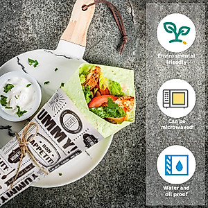 Newsprint Wax Paper Sheets Newspaper Theme Food Wrap Paper Grease Resistant Tray Liners Waterproof Wrapping Tissue Food Picnic Paper for Home Kitchen Baking Hamburger（White Background,150 Pieces）