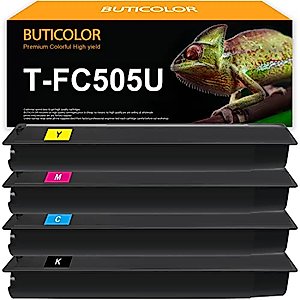 buticolor T-FC505U FC505U Remanufactured Toner Cartridge (T-FC505U-K T-FC505U-C T-FC505U-M T-FC505U-Y) Replacement for Toshiba 2505AC 3005AC 3505AC 4505AC 5005AC Printers(4-Pack)