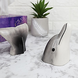 Needzo Dolphin Salt and Pepper Shakers Set, Nautical Themed Kithen Supplies, Small