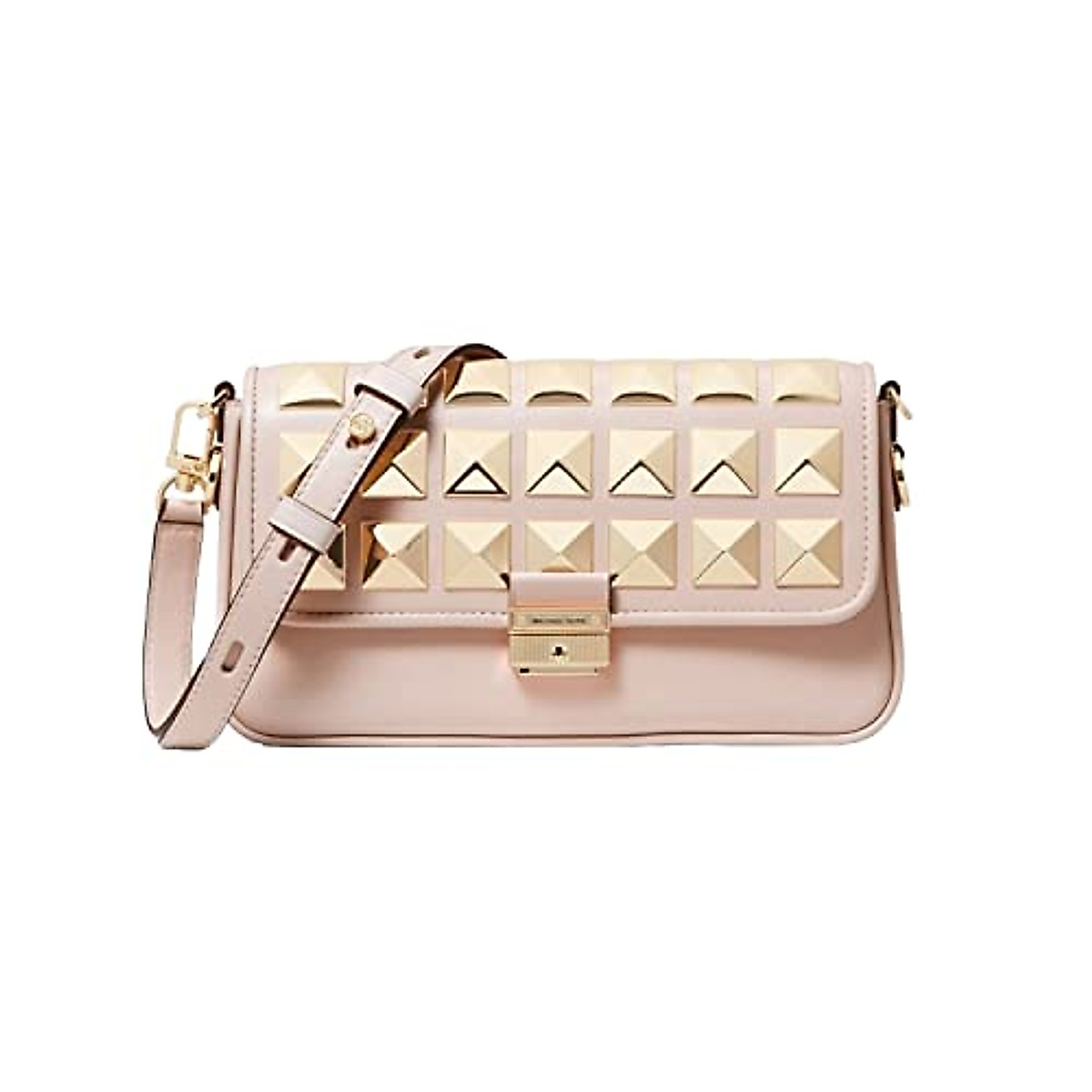 Michael Kors Soft Pink Bradshaw Studded Crossbody Shoulder Bag