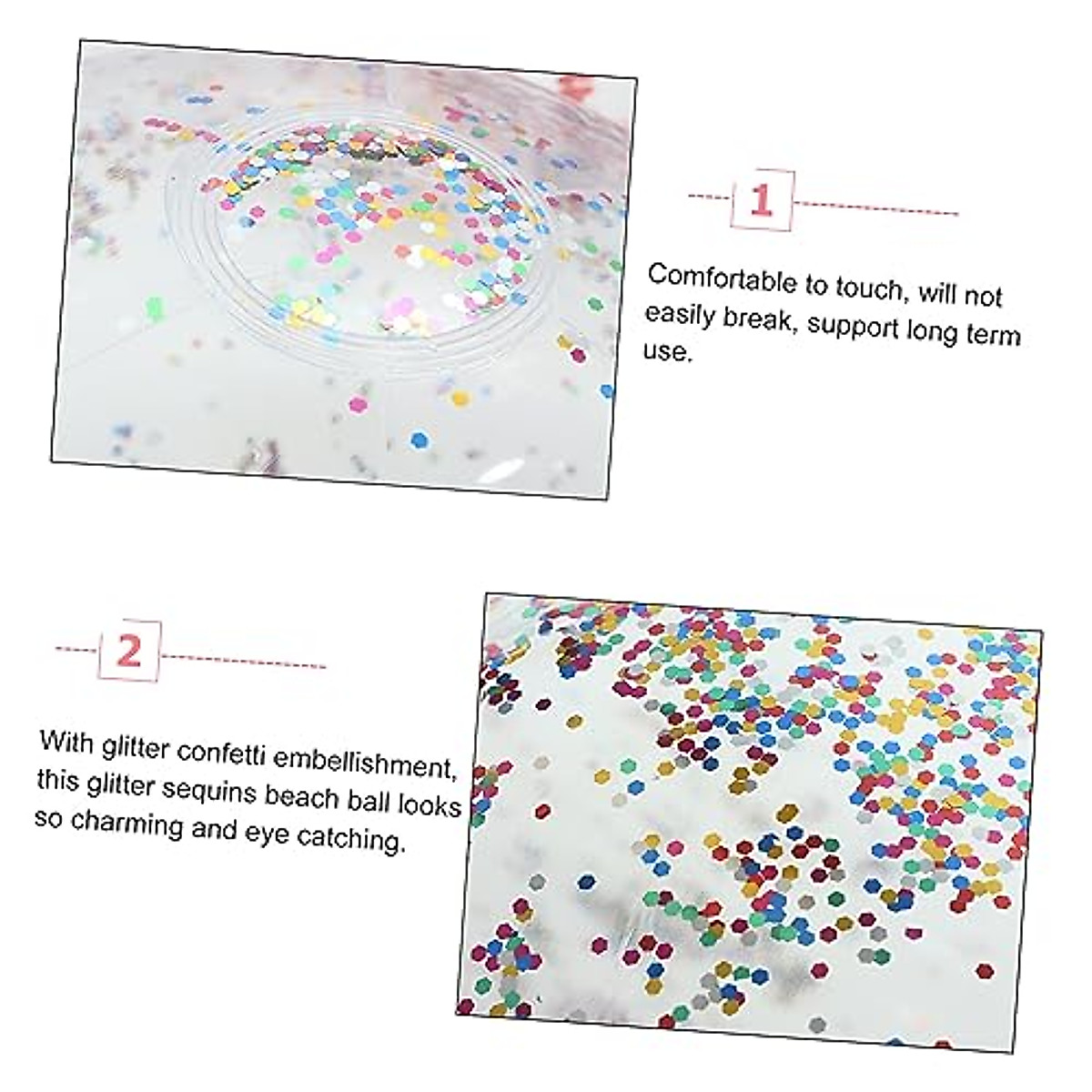 Abaodam 1 Set Inflatable Beach Ball Toys for Bath Toys for Kids Bath Toys Confetti Beach Ball Sequin Beach Ball Water Balls Decorative Beach Ball Kids Ball Water Toy Bulk