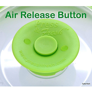 Press n Fresh Universal Vacuum Air-tight Food Sealer Container Plate Platter Lid Cover Topper Dome, Stackable, Dishwasher and BPA Free (9 & 7, Green)