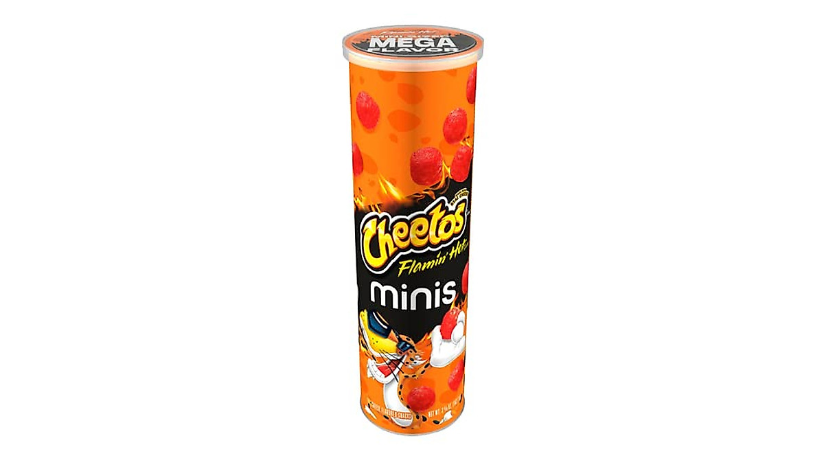 Minis Cheetos Flamin' Hot Bites Canister - Spicy Snack!