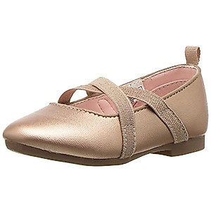 OshKosh B'Gosh Baby-Girl's Flora Ballet Flat, Rose, 7 M US Toddler