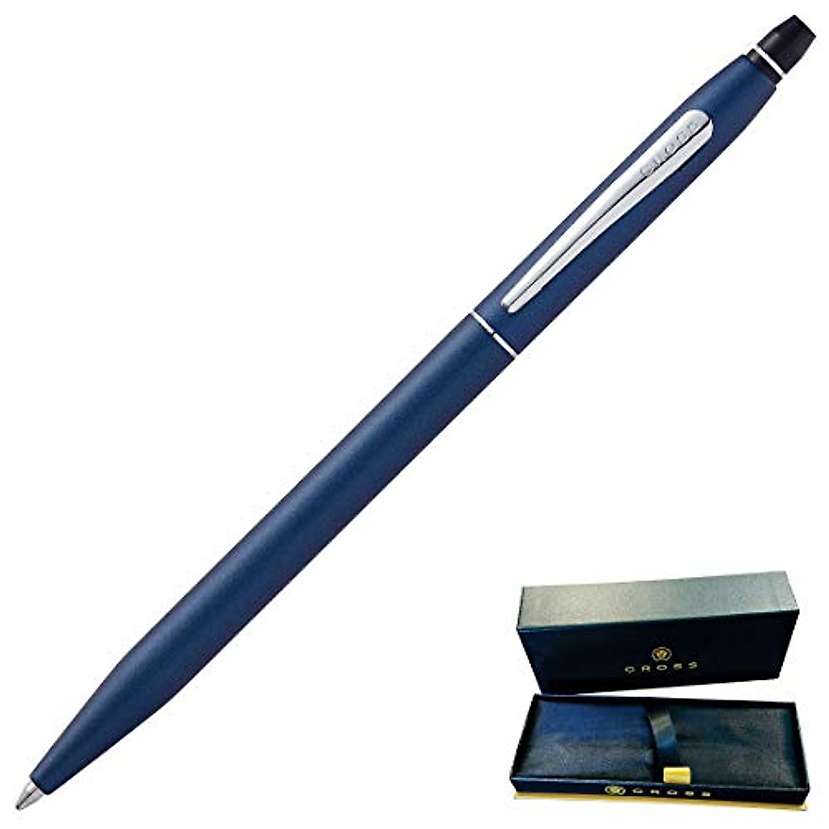 Dayspring Pens Cross Pen | Personalized Cross Click Ballpoint Pen - Midnight Blue. Custom Name Engraved. AT0622-121. Comes in Cross Gift Case. | Engraving