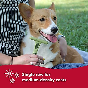 Coastal Pet Safari Dog Single Row Undercoat Rake - Undercoat Brush for Dogs with Medium and Long Hair - Dog Detangler Comb and Dematting Brush - Single Row