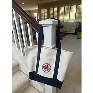 Trader Joe's Large Tote Shopping Bag Cotton Canvas Embroidered Bag (Set of 2)