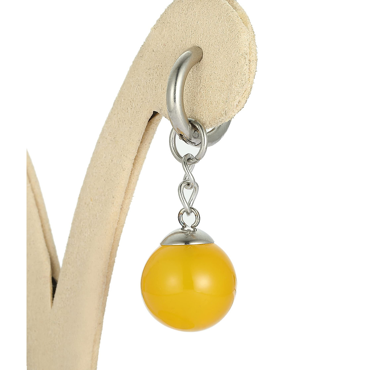 TOKYO HARVEST Natural Gemstone Agate and Stainless Steel Earrings Hypoallergenic & Nickel Free Jewelry (Yellow)