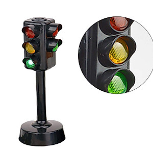 NUOBESTY Kids Traffic Light Toy Traffic Signal Light Model Toys Early Education Playset for Kids Toddler, Pack of 2(Random Size)