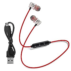 Richer-R Sport Bluetooth Headphones,Wireless Bluetooth Sports Earphone in-Ear Stereo Noise Reduction Headphone Headset,Neck Hanging in-Ear Sports Earphone(Red)