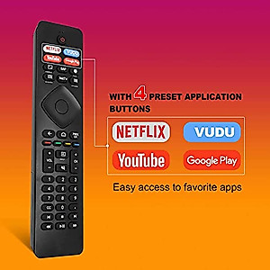 New RF402A-V14 IR Replacement Remote Control for Philips Android TV 43PFL5604/F7 43PFL5704/F7 50PFL5604/F7 50PFL5704/F7 55PFL5604/F7 55PFL5704/F7 65PFL5604/F7 65PFL5704/F7 75PFL5704/F7(No Voice)