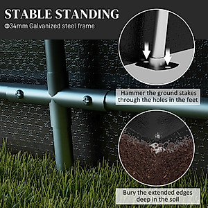 Outsunny 12' x 20' Heavy Duty Carport, Portable Garage Canopy Tent with 2 Ventilation Windows and Large Door, for Car, Truck, Boat, Motorcycle, Bike, Garden Tools, Black