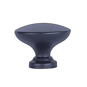 Amazon Basics Round Flat Cabinet Knob, 1.24-inch Diameter, Flat Black, 25-Pack