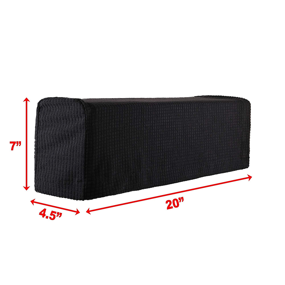 CM Anti-Slip Sofa Armrest Slipcover Anti-dust Armchair Stretch Cover for Sofa Recliner Armchair Couch Protector, One Pair (Black)