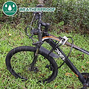 DAOSEC 7ft Heavy Duty Anti-Theft Steel Cable & Stainless Steel Padlock Set with D-Shackle - 12mm Cut & Rust Resistant Bicycles, Gate, Shed, Patio Furniture - High Security Outdoor Safety Lock Kit