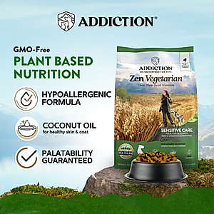 Addiction Zen Vegetarian Dog Food & Awesome Pawsome Super Pumpkin Vegan Treats Bundle, Plant-Based Dog Food and Treats, Made in New Zealand, for Sensitive Dogs