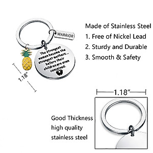 FUSTMW IVF Mom Gifts IVF Pineapple Keychain IVF Infertility Warrior Jewelry Infertility Awareness Support The Strongest Women Become The Strongest Mothers (silver)