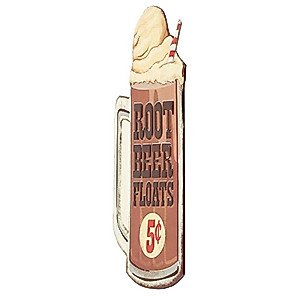 Open Road Brands 40171 Embossed Tin Sign, Root Beer Float Die Cut
