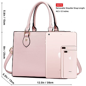CHICAROUSAL Crossbody Purses and Handbags for Women PU Leather Tote Top Handle Satchel Shoulder Bags (Light Pink)