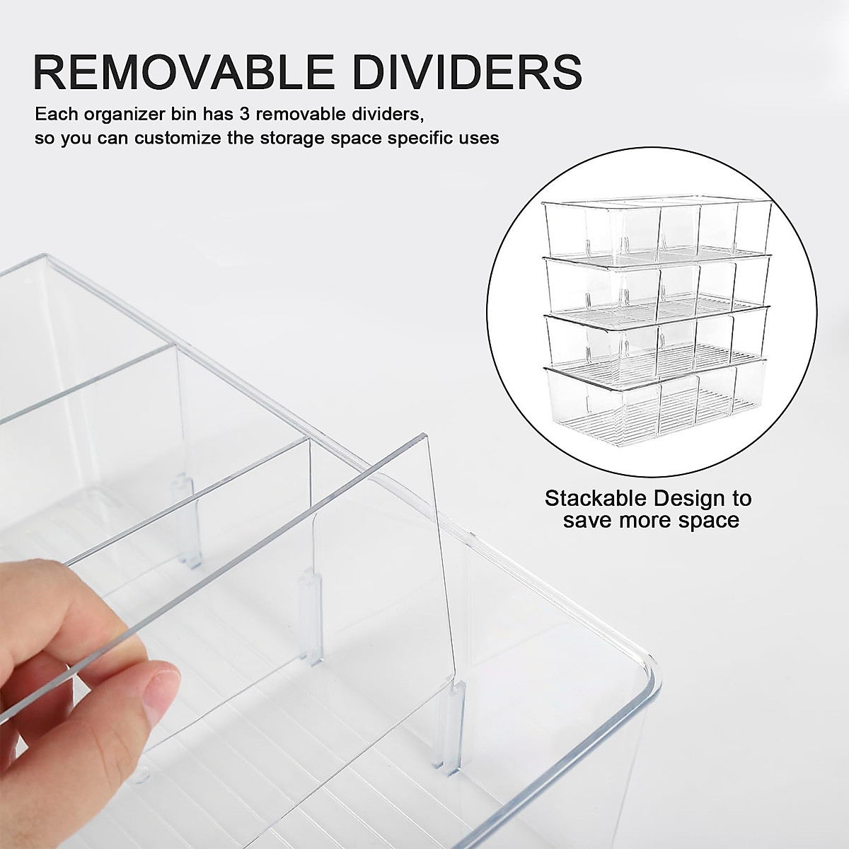 4 Snack Organizer,Pantry Organization and Storage Bins,Kitchen Fridge Cabinet Organizers,Refrigerator Soda Can Organizadores de Cocina,Home Food Plastic Containers,Clear Container,Acrylic Organizing