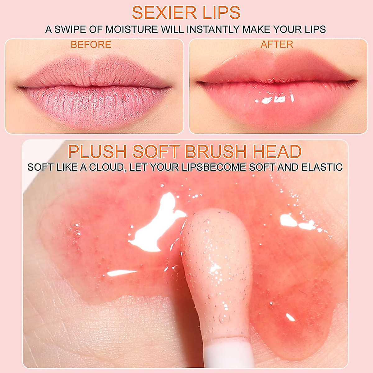 Yrarbil Hydrating Lip Glow Oil, Moisturizing Lip Plumper Gloss, No-Sticky Transparent Plumping Lip Gloss Tinted Lip Balm for Lip Care and Dry Lips (Cherry)