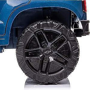 Dakott Chevy Silverado Z71 Trail Boss Monster Truck Four Powerful Motors 12V 4x4 Big Wheels Ride On Monster Truck for Kids, Large, Blue