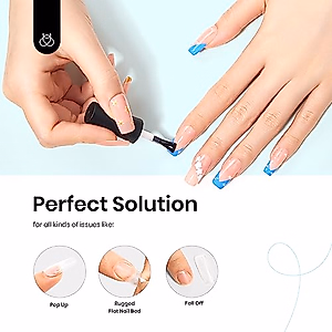 Beetles 5 in 1 Nail Glue Gel for Nail Tips and Clear Acrylic Nails Long Lasting, Curing Needed UV Extension Glue for Clear False Nail Tips and Clear Press on Nails, Nail Repair Treatment