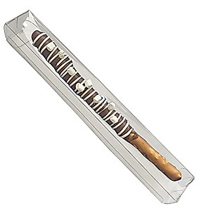 Vowcarol 50 Clear Pretzel Rod Boxes, 1 x 1 x 8 Inches Pretzel Boxes