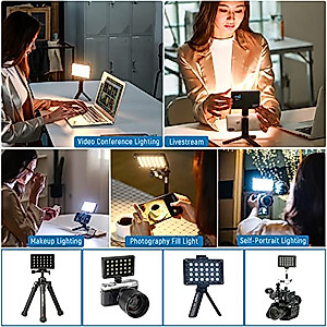 VILTROX LED On Camera Video Light, Video Conference Lighting Kit with Mini Tripod, Pocket Photo Light Bi-Color 2500-8500K Panel Lights Photography Lighting for Video Recording Photoshoot Zoom Lighting