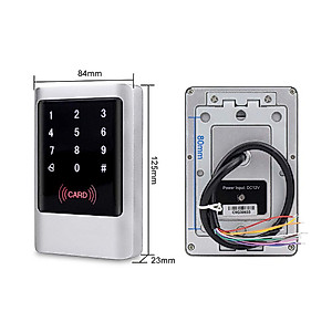 MENGQI-CONTROL Door Entry System with RFID Keypad Reader+Electromagnetic Lock(Waterproof)+110V Power Supply Box+2 Push to Exit Button+Door Bell+RFID Keychains/Cards